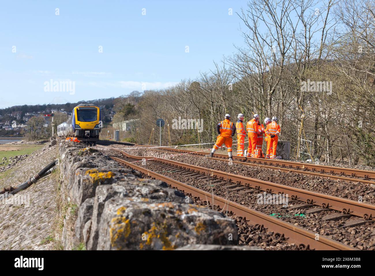 24/3/24 Grange Over Sands, Cumbria. Northern Rail class 195 trains that ...