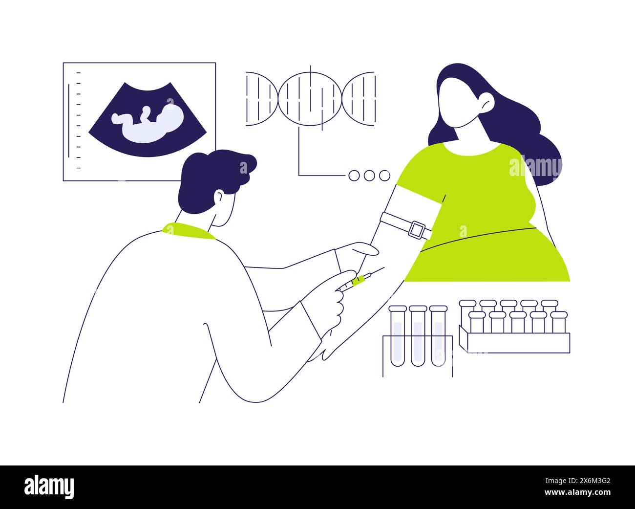 Genetic screening for birth defects abstract concept vector ...