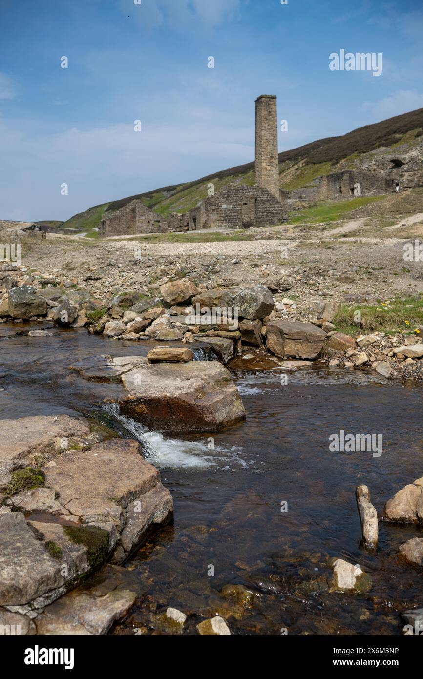 Ruins of the Old Gang Mill in Swaledale, a lead Smelting mill which was ...
