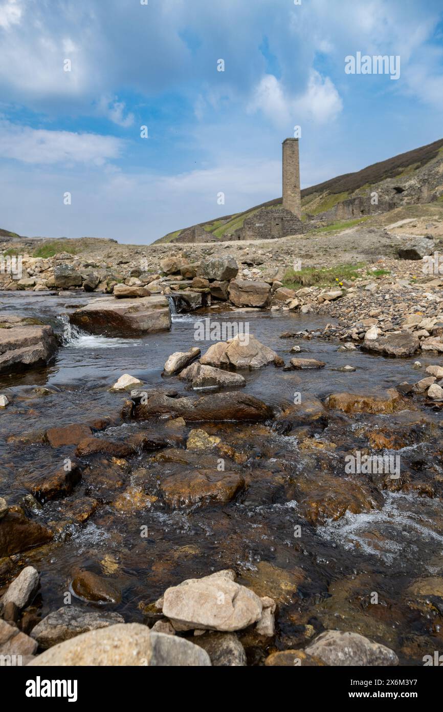 Ruins of the Old Gang Mill in Swaledale, a lead Smelting mill which was ...