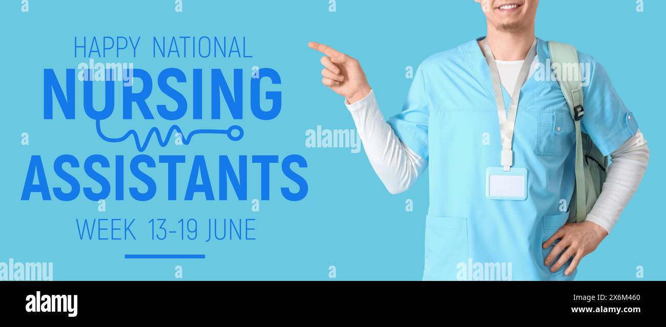 Banner for Happy National Nursing Assistants Week with medical worker ...