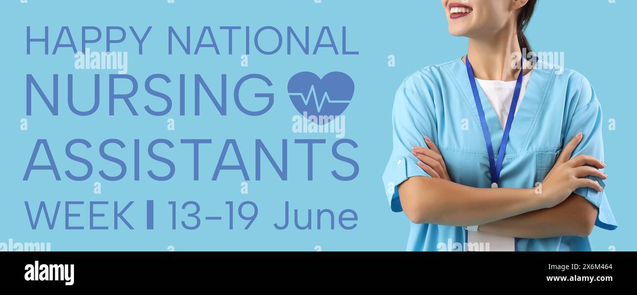 Banner for Happy National Nursing Assistants Week with female nurse ...