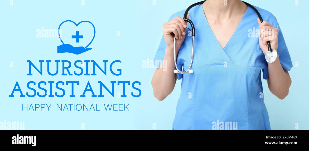 Banner for Happy National Nursing Assistants Week with female nurse ...