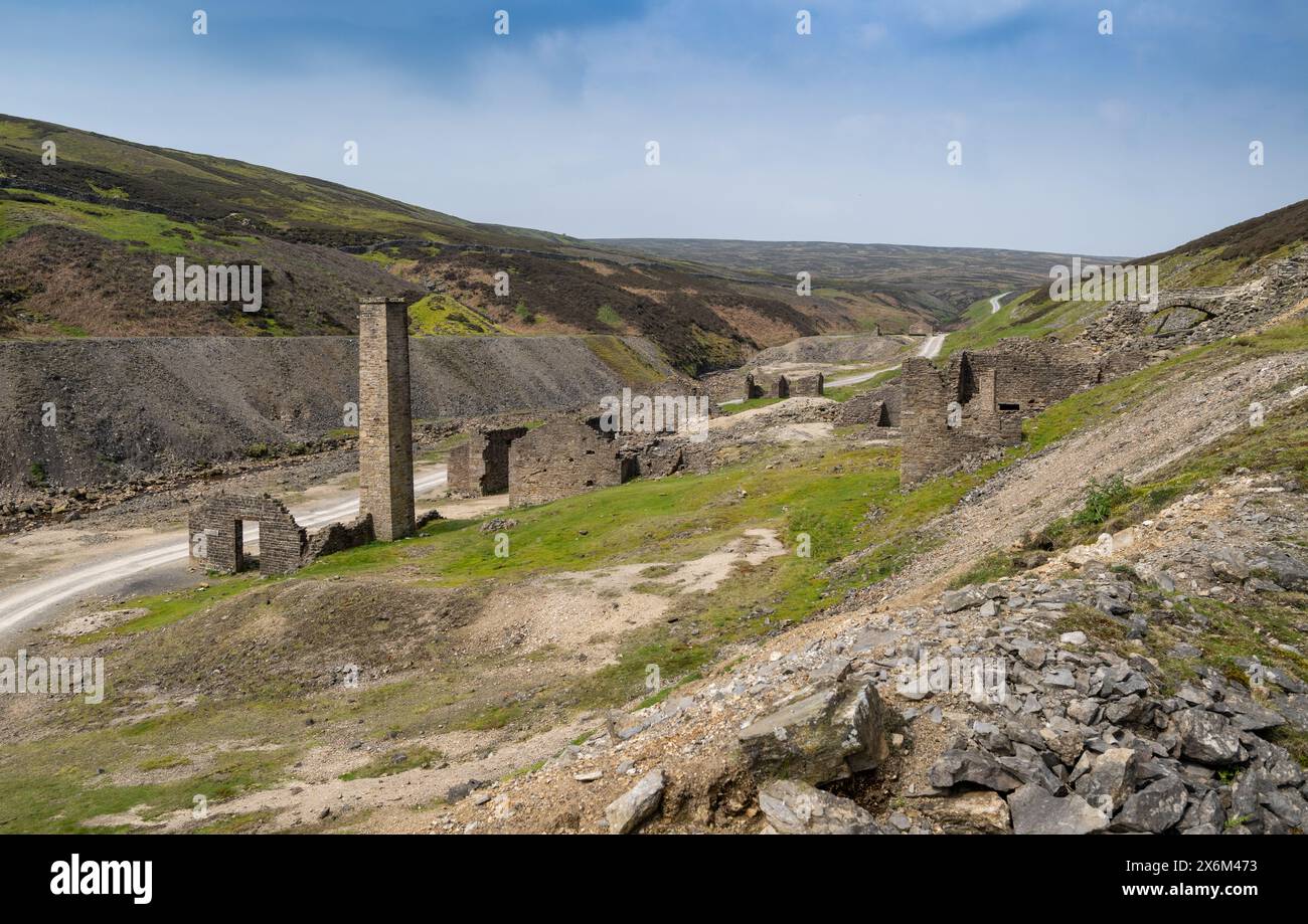 Ruins of the Old Gang Mill in Swaledale, a lead Smelting mill which was ...