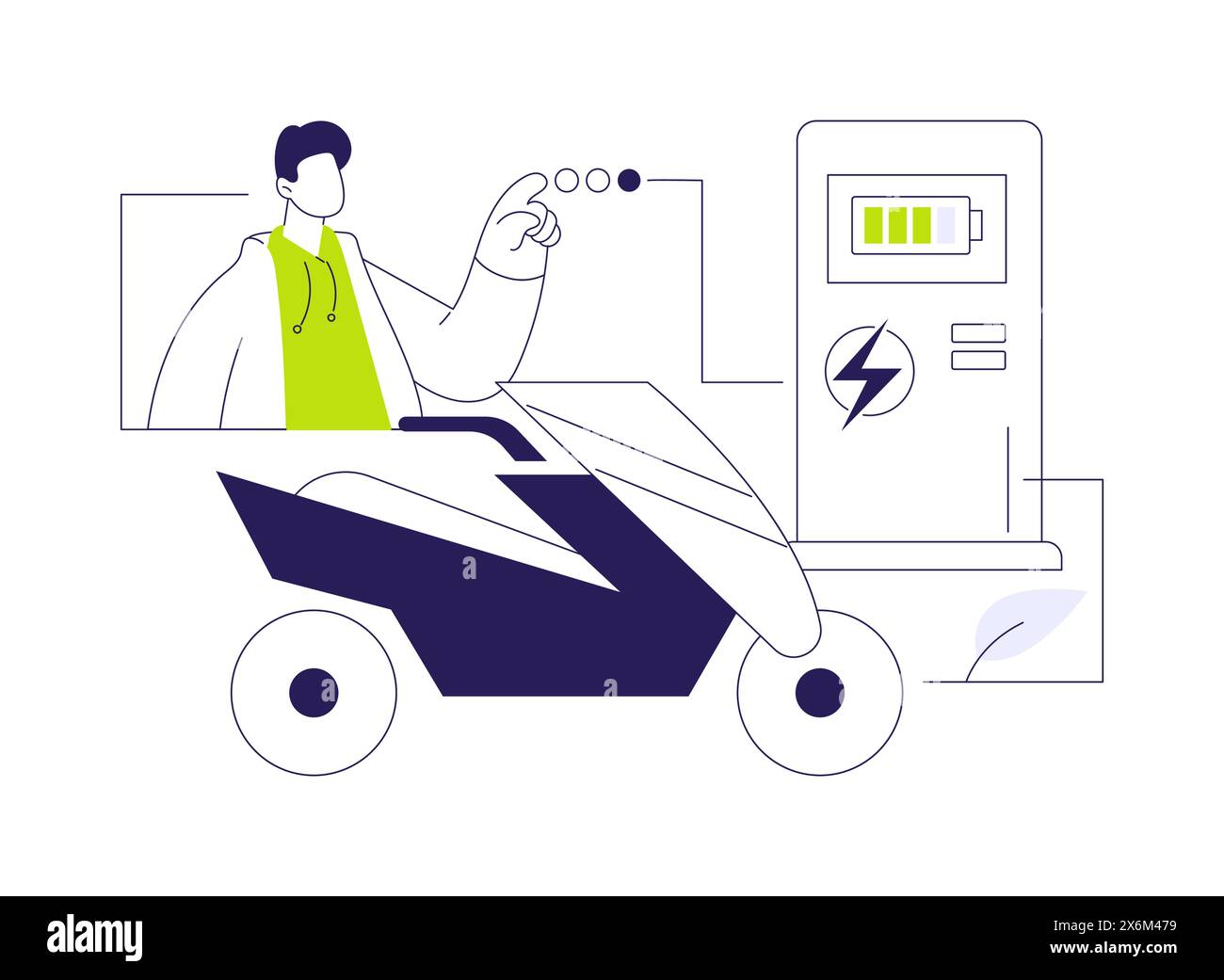 Electric motorcycle charging power Stock Vector Images - Alamy
