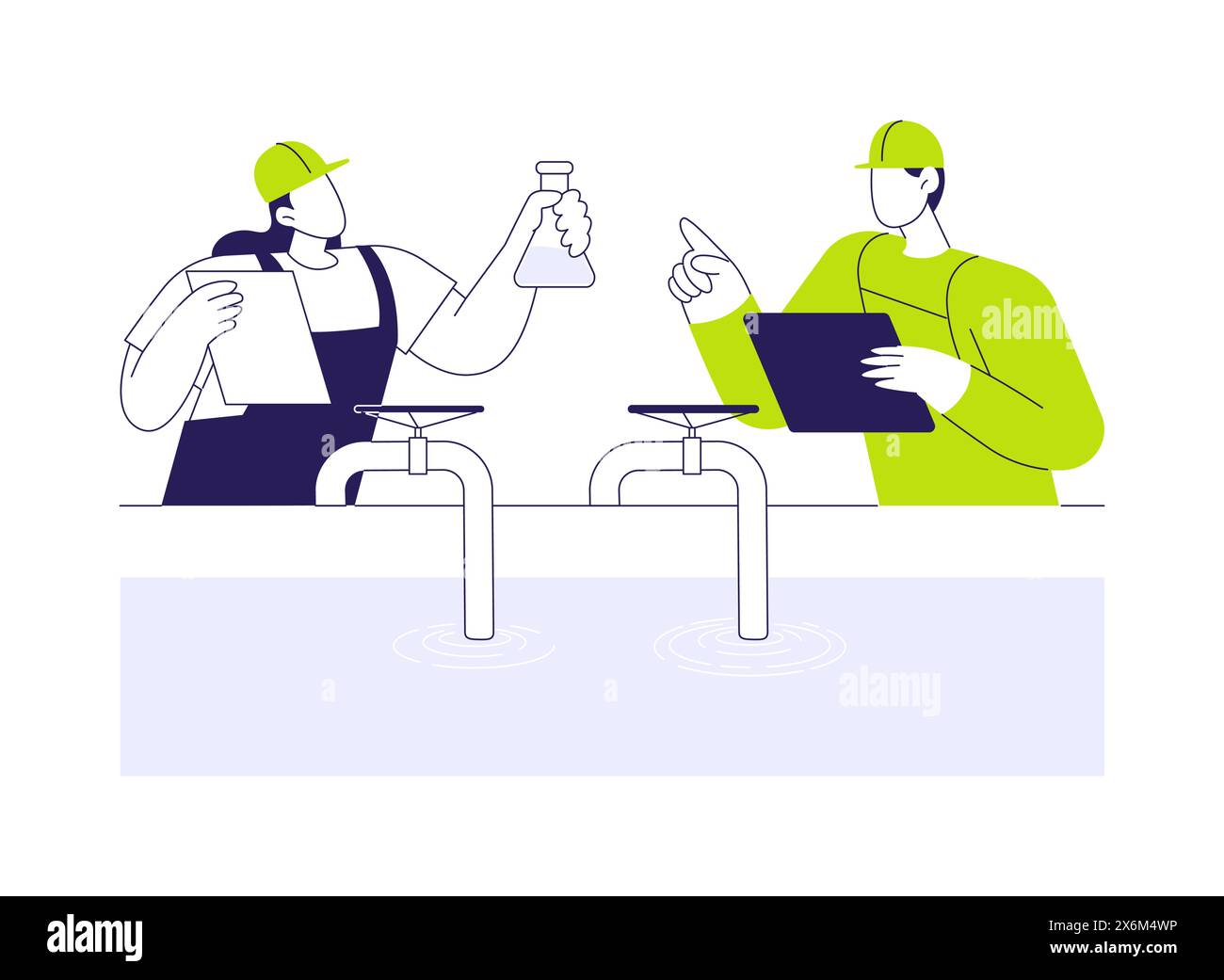 Wastewater treatment engineering abstract concept vector illustration ...