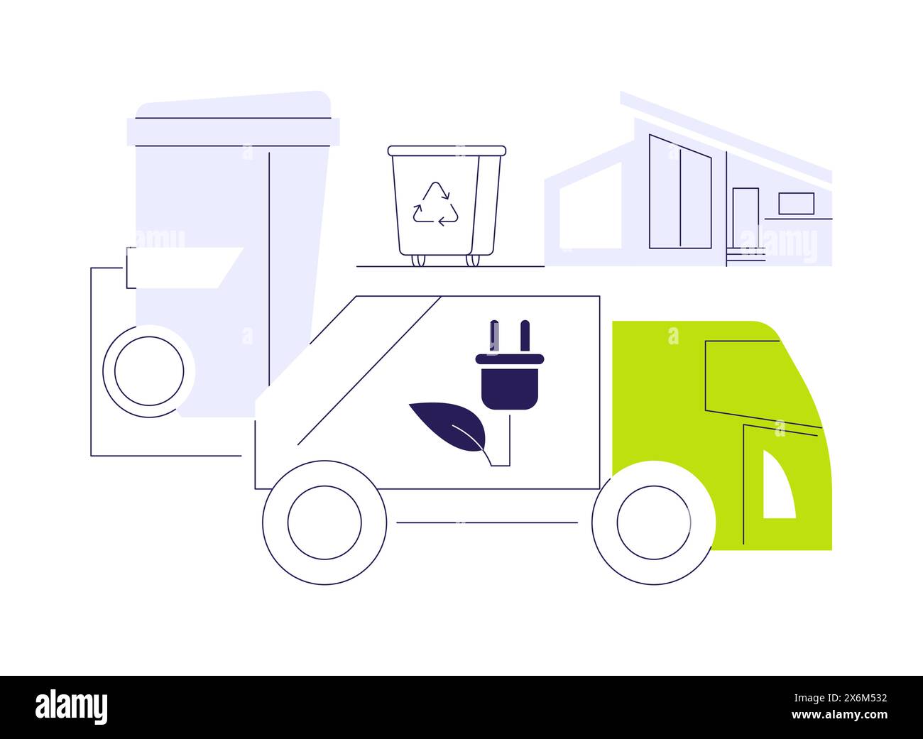 Electric garbage truck abstract concept vector illustration Stock ...