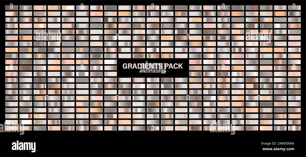 Silver glossy gradient, metal foil texture. Color swatch set ...