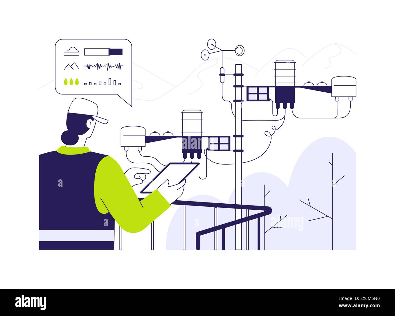 Analyzing environmental data abstract concept vector illustration Stock ...
