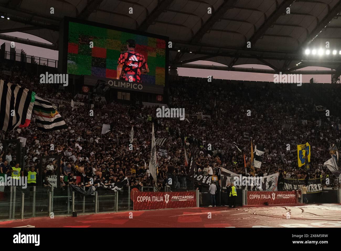 General view of Juventus sector during the Italian Cup final football ...