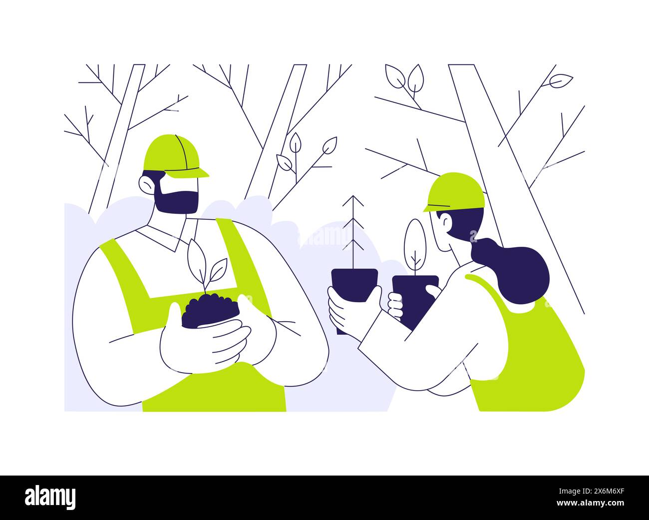 Sustainable forest management abstract concept vector illustration ...