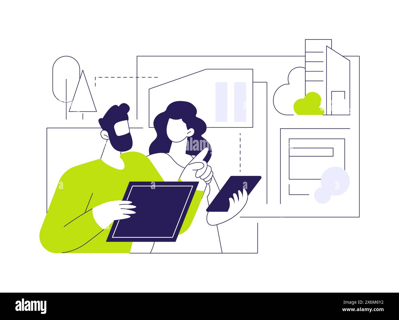 Sustainable urban planning abstract concept vector illustration Stock ...