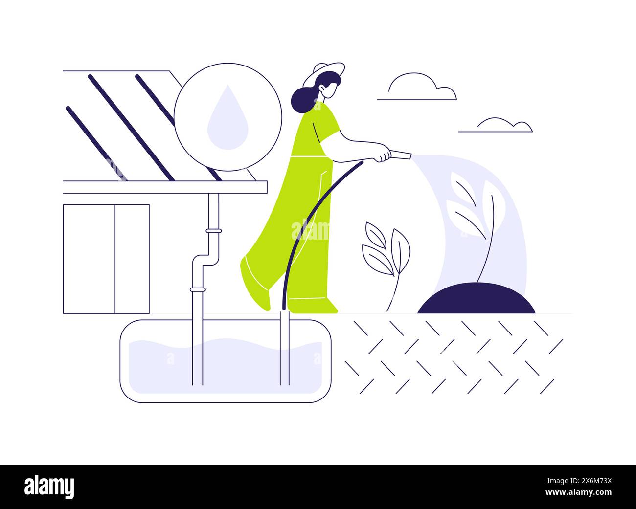 Rainwater harvesting abstract concept vector illustration Stock Vector ...