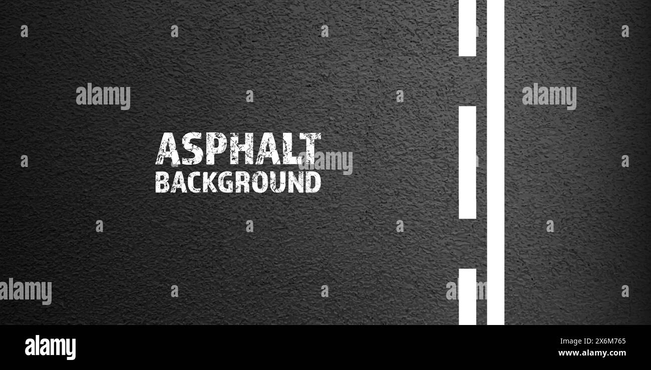 Asphalt road with white lane marking, concrete highway surface, texture ...