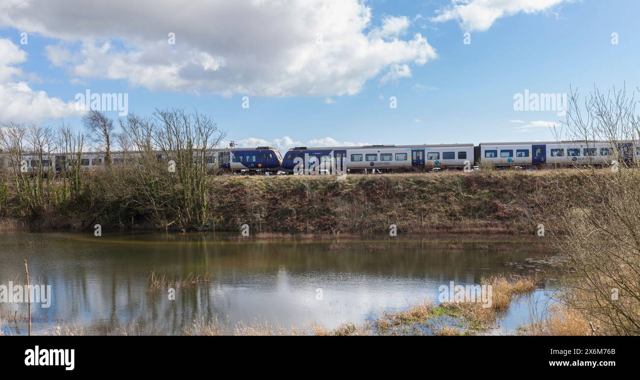 24/3/24 Grange Over Sands, Cumbria. Northern Rail train that derailed ...