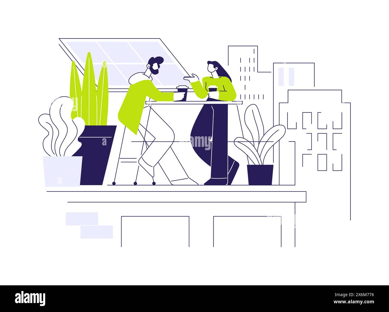 Green roof abstract concept vector illustration Stock Vector Image ...