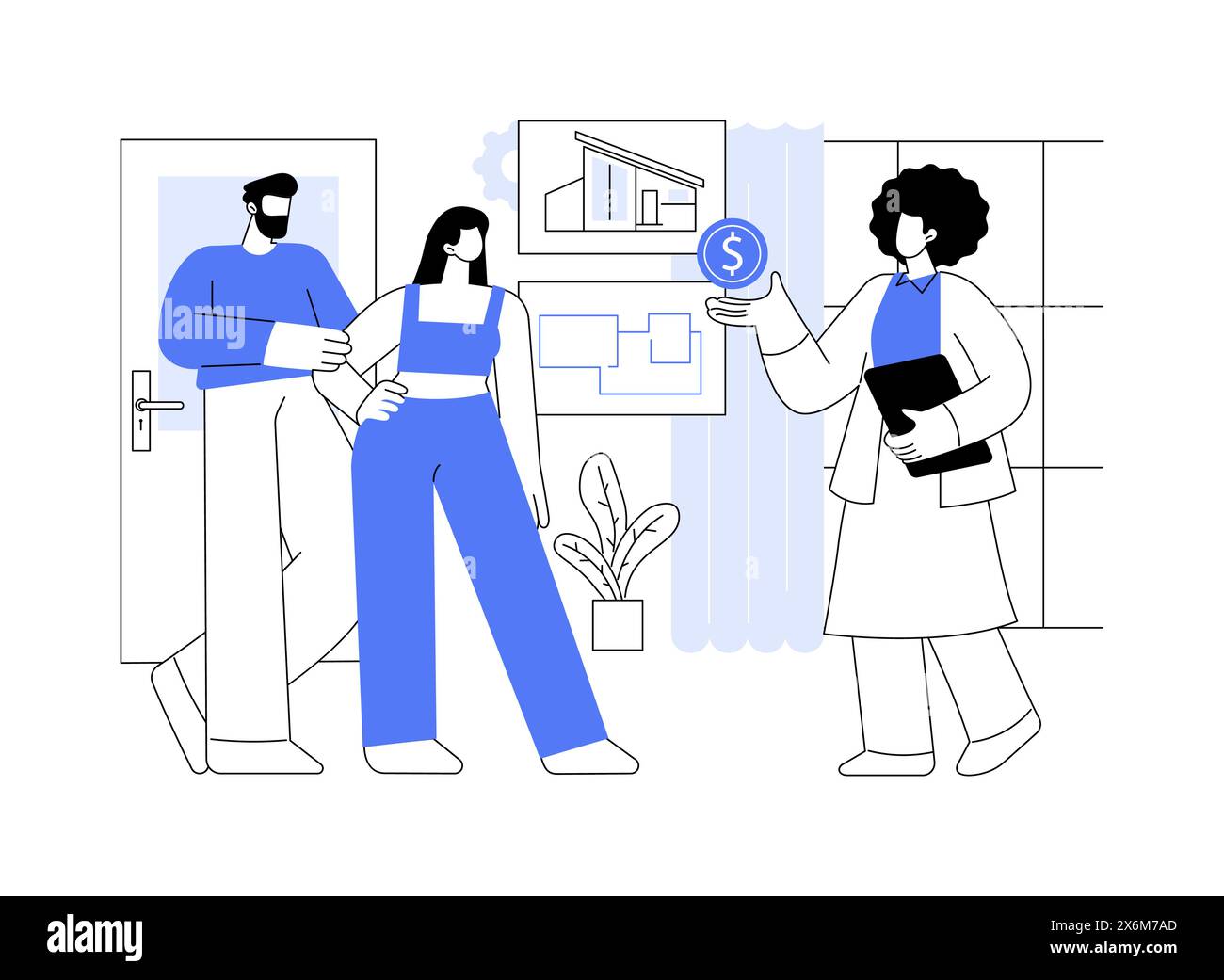 Open house isolated cartoon vector illustrations Stock Vector Image ...