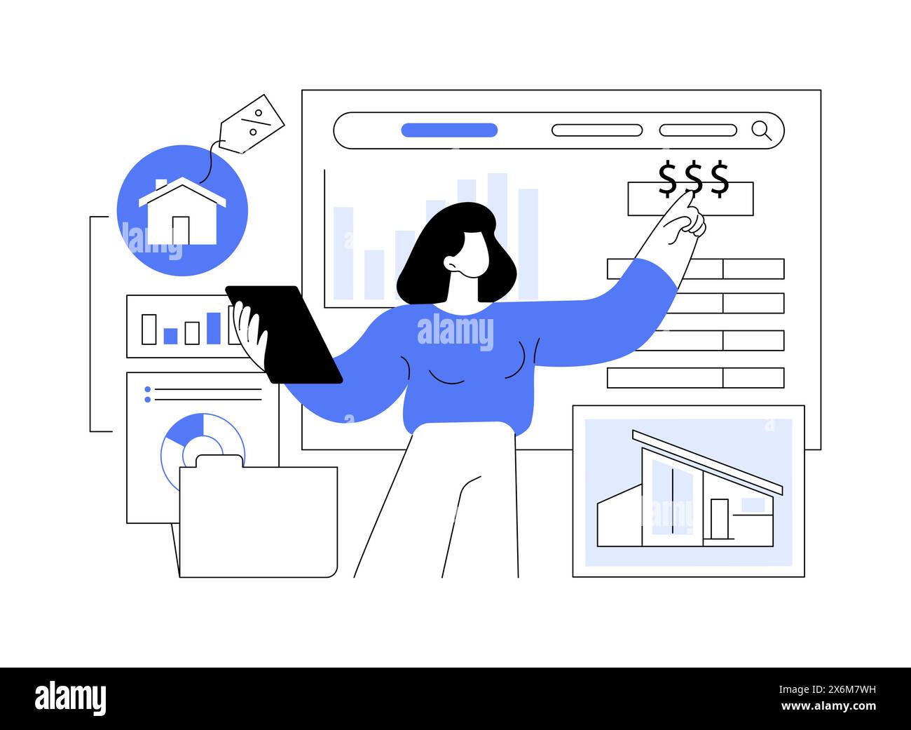 Real Estate valuation isolated cartoon vector illustrations Stock ...