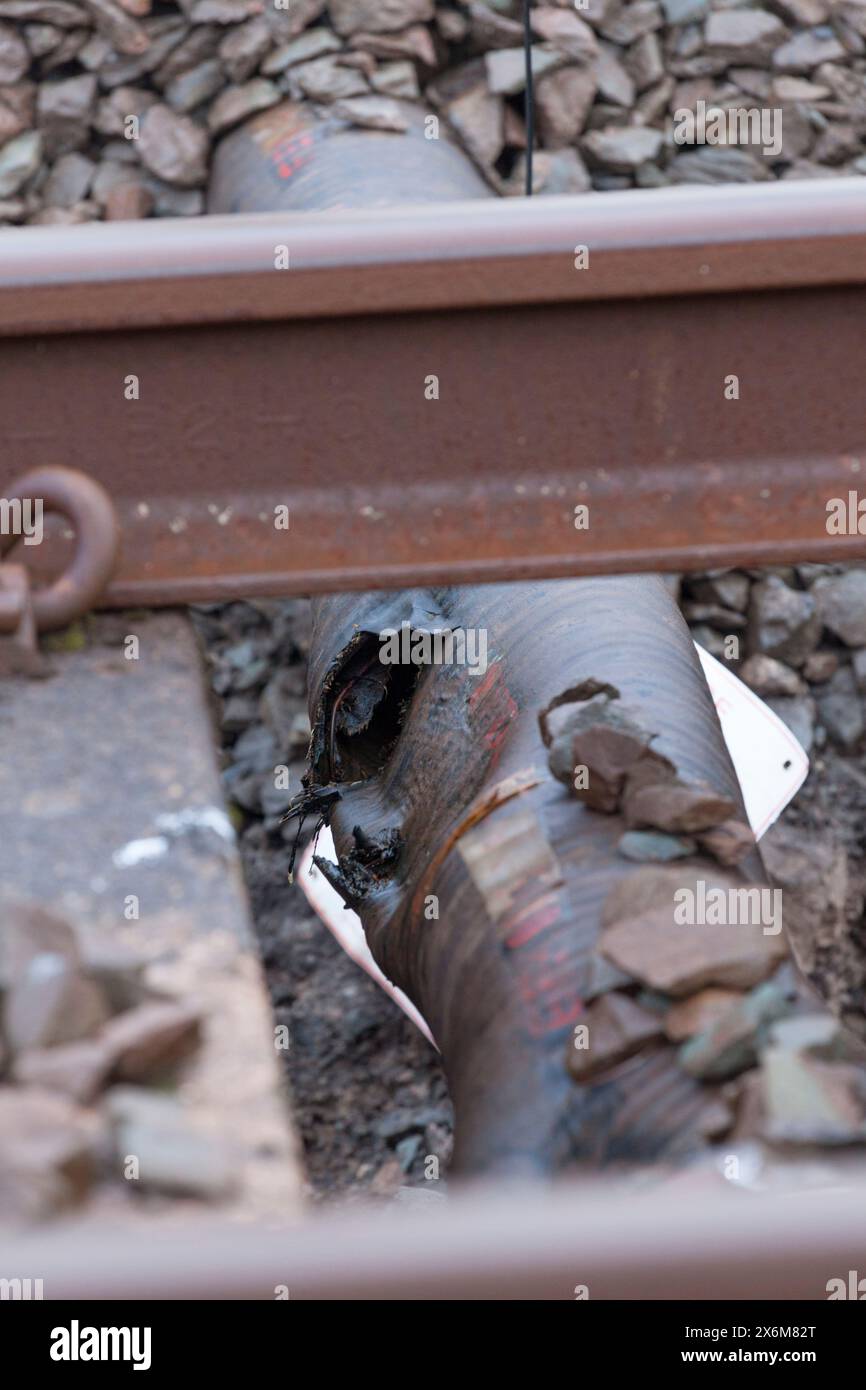 Pipe damaged by tamper that may have contributed to the sink-hole which ...