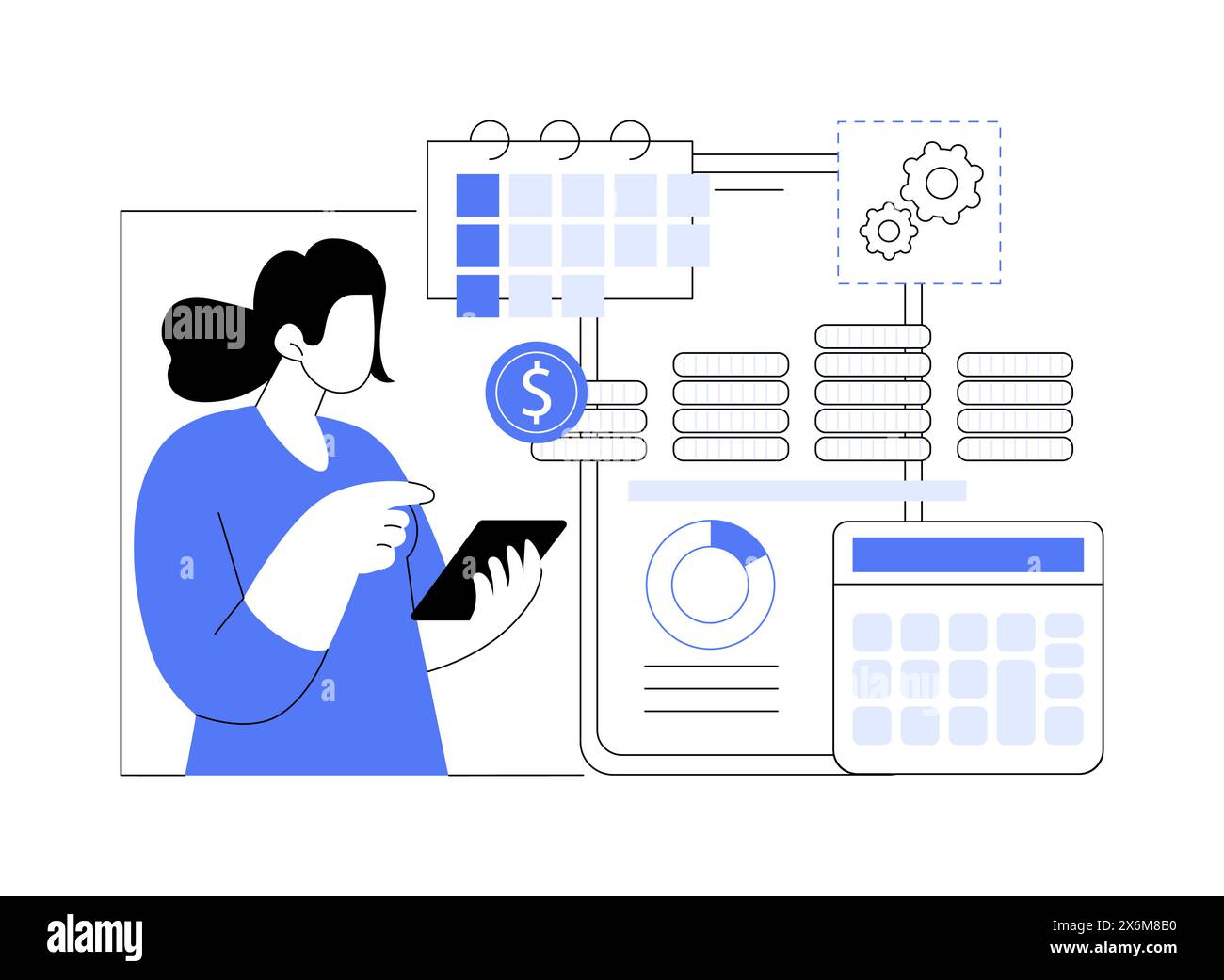 Budget planning software isolated cartoon vector illustrations Stock ...