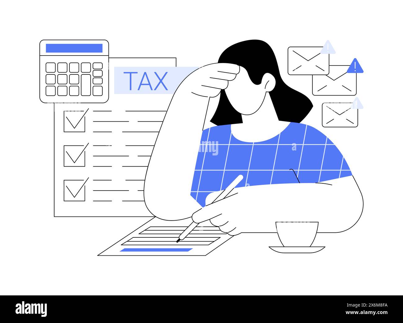 Filling paper form isolated cartoon vector illustrations Stock Vector ...