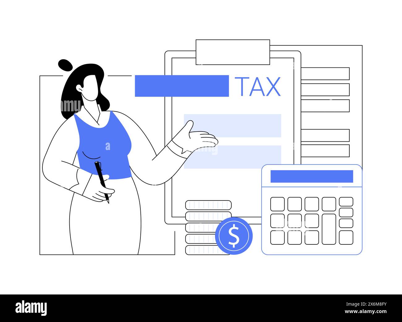 Calculating taxes isolated cartoon vector illustrations Stock Vector ...