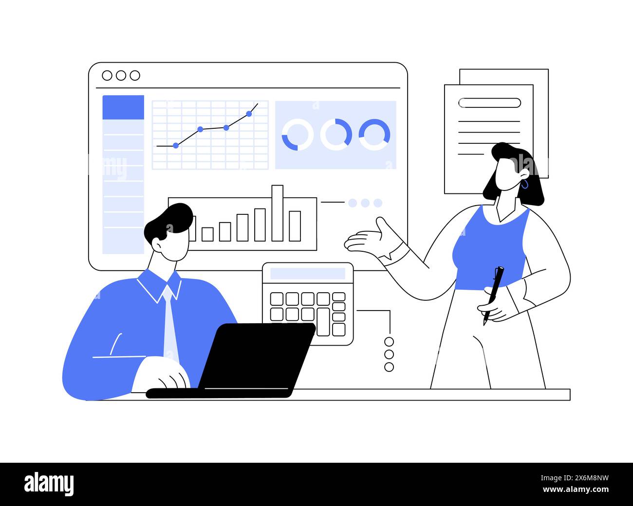 Financial audit isolated cartoon vector illustrations Stock Vector ...