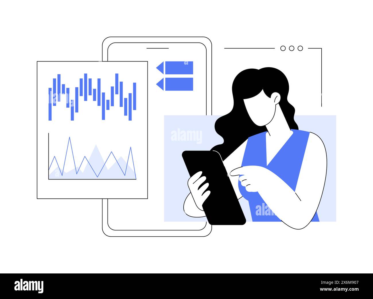 Woman uses isolated screen Stock Vector Images - Alamy