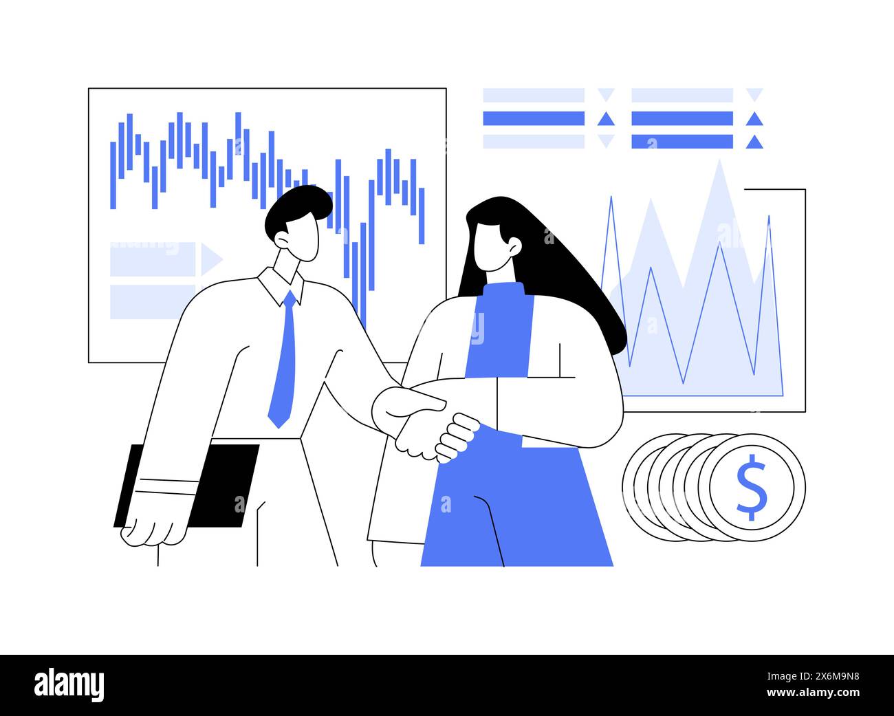 Business negotiations isolated cartoon vector illustrations Stock ...
