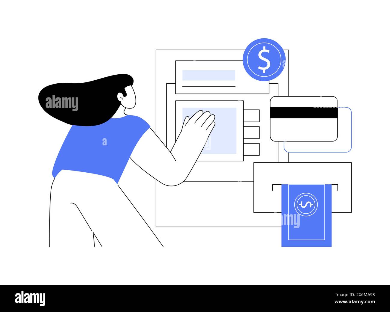 Interactive teller machine isolated cartoon vector illustrations Stock Vector Image & Art - Alamy