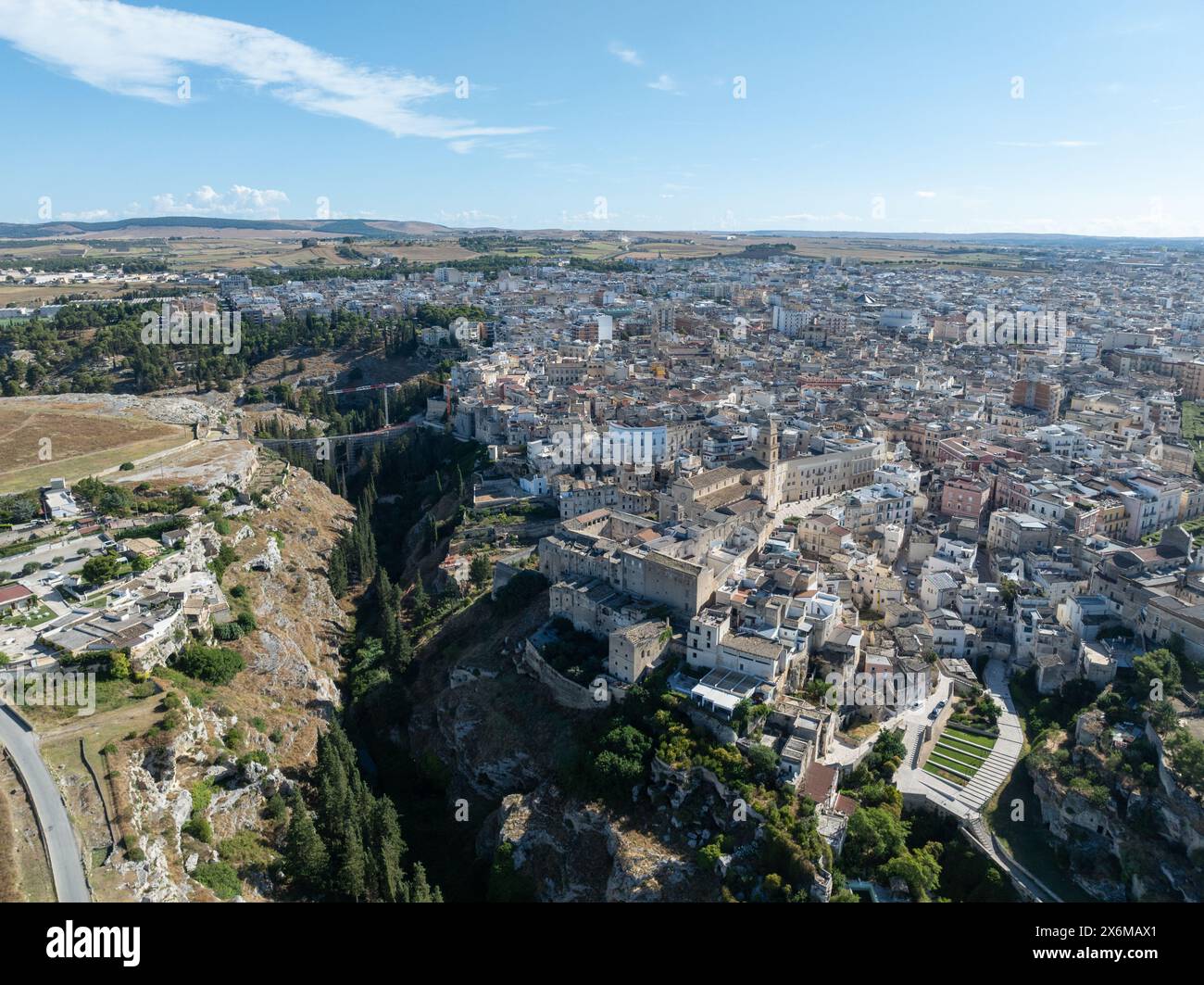 Cityscape of Gravina in Puglia town. Attractive spring landscape of ...
