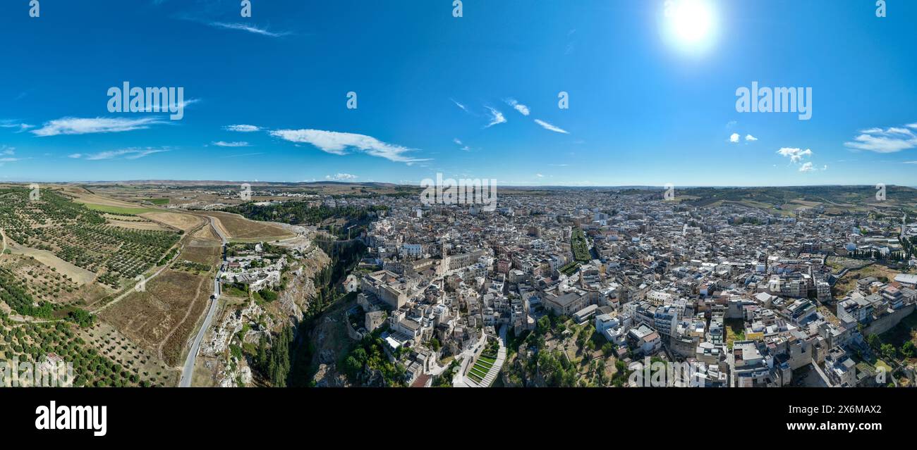 Cityscape of Gravina in Puglia town. Attractive spring landscape of ...