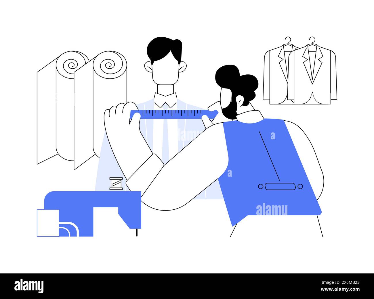 Tailor-made clothing isolated cartoon vector illustrations Stock Vector ...