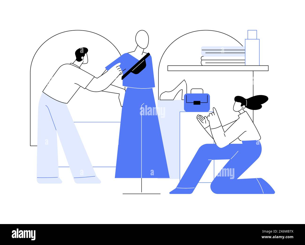 Shop window design isolated cartoon vector illustrations Stock Vector ...