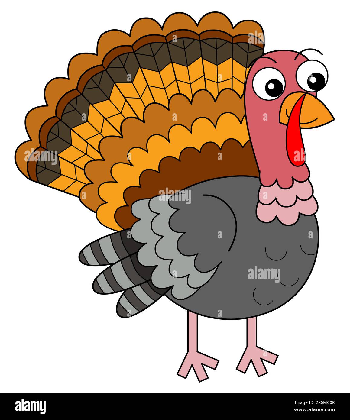 Cartoon happy farm animal cheerful turkey bird running isolated ...