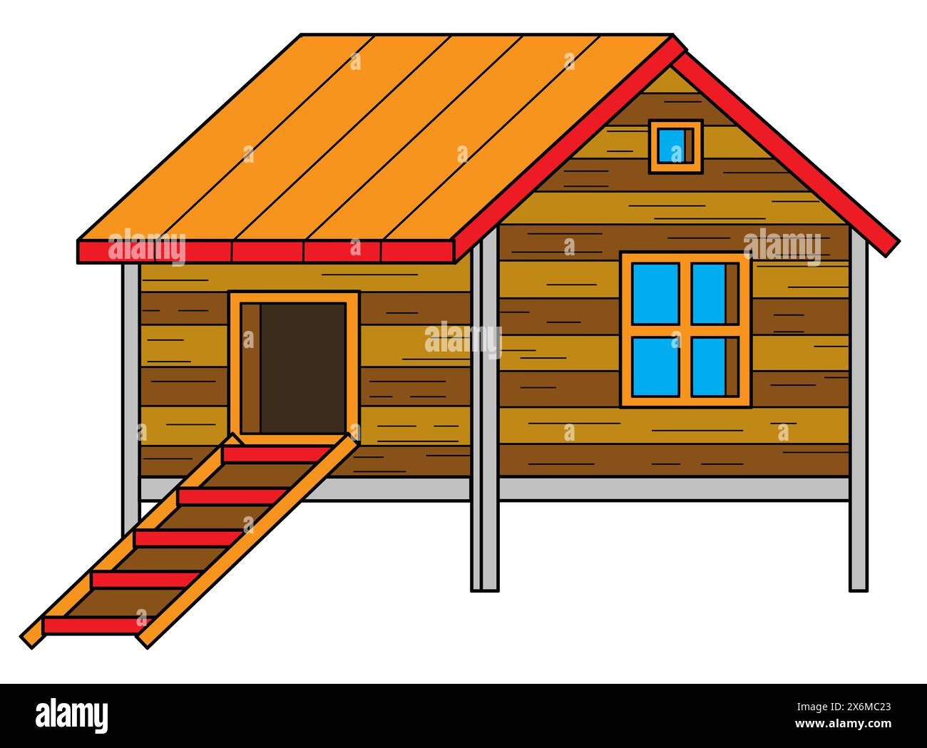 cartoon scene with farm ranch chicken coop coloring page drawing ...