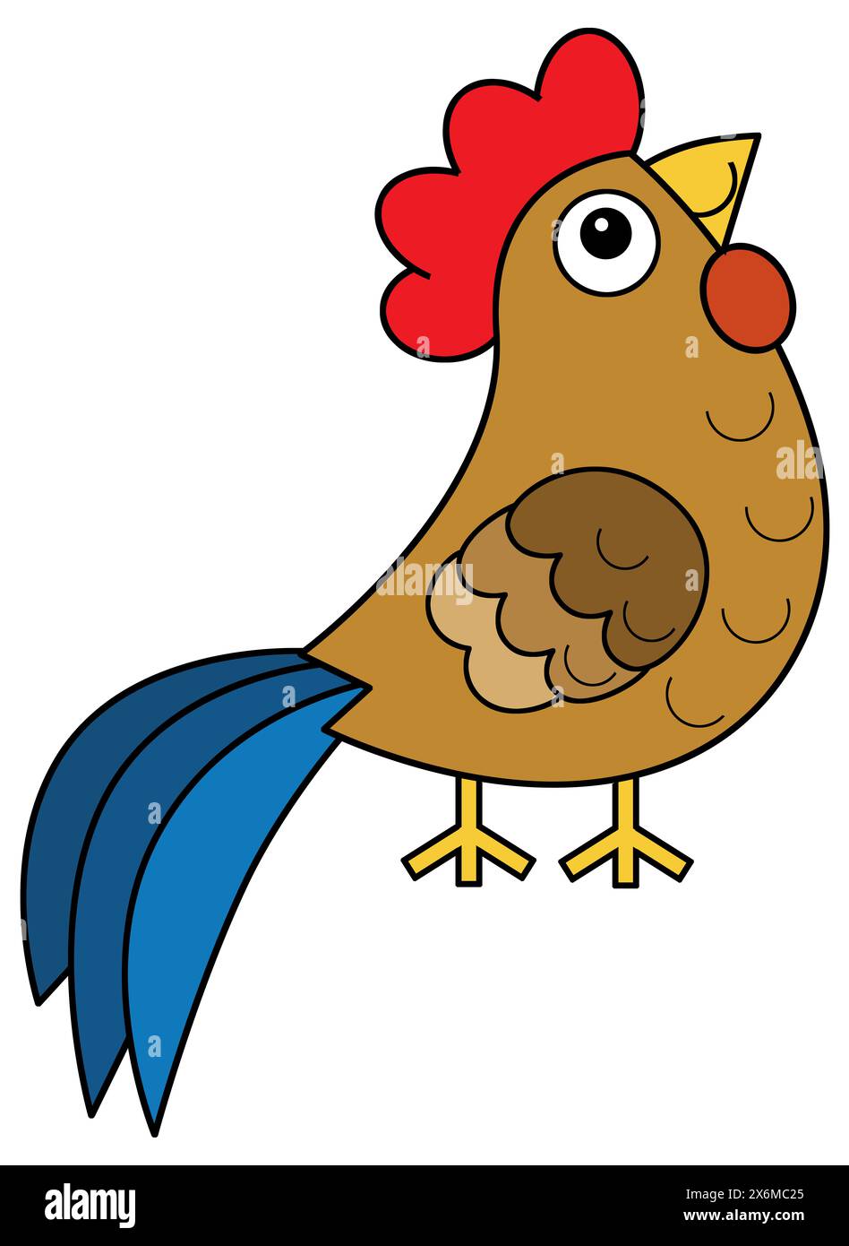 Cartoon happy farm animal cheerful rooster chicken bird running ...