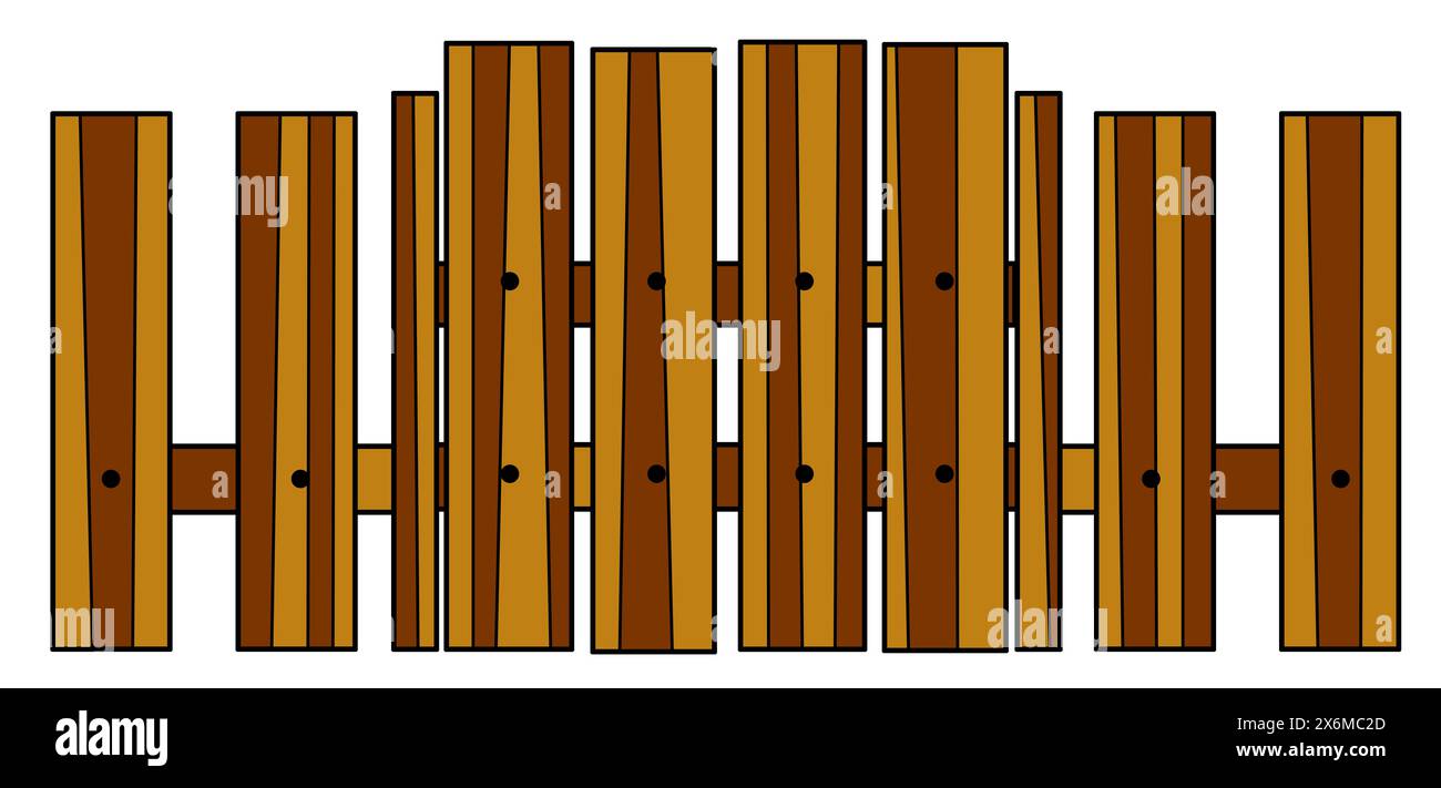 cartoon scene with farm ranch fence wooden sketch drawing isolated ...