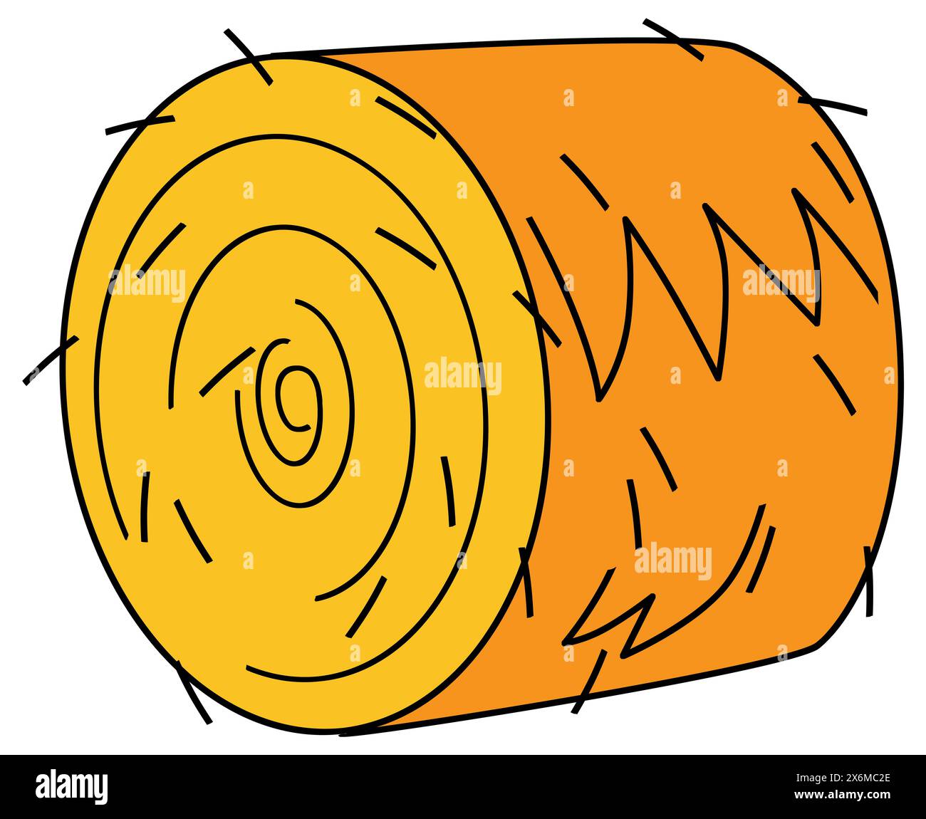 Cartoon scene with farm stack or roll of hay nature harvest agriculture ...