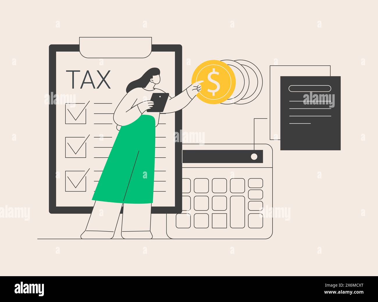 Doing your taxes abstract concept vector illustration Stock Vector ...
