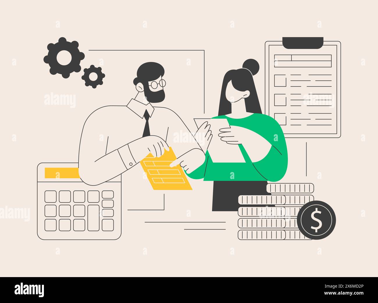 Accountant appointment abstract concept vector illustration Stock ...