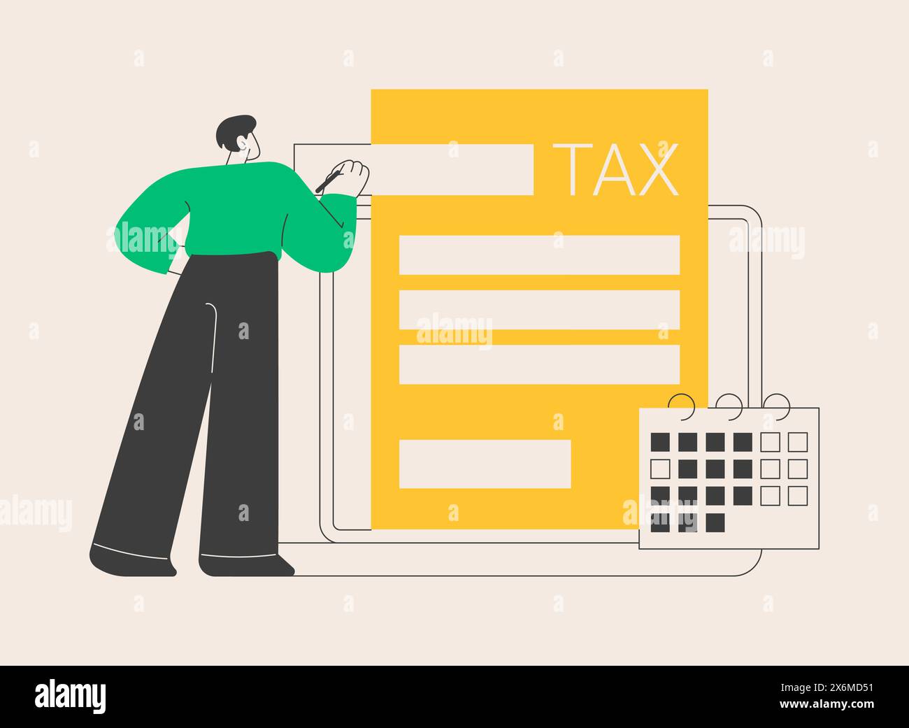Filing tax return software abstract concept vector illustration Stock ...