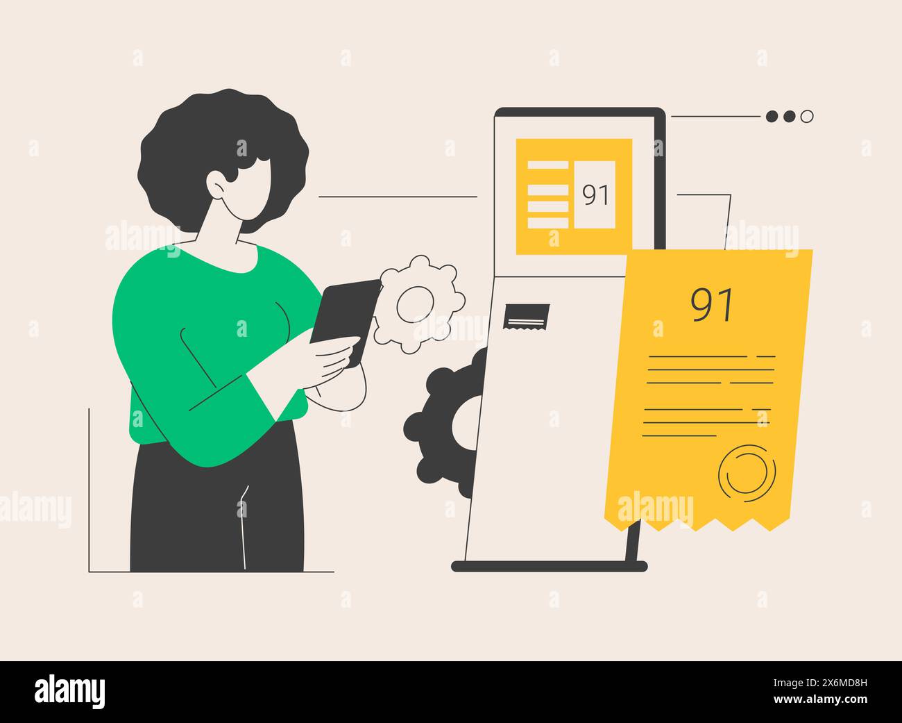 Electronic queuing system abstract concept vector illustration Stock ...