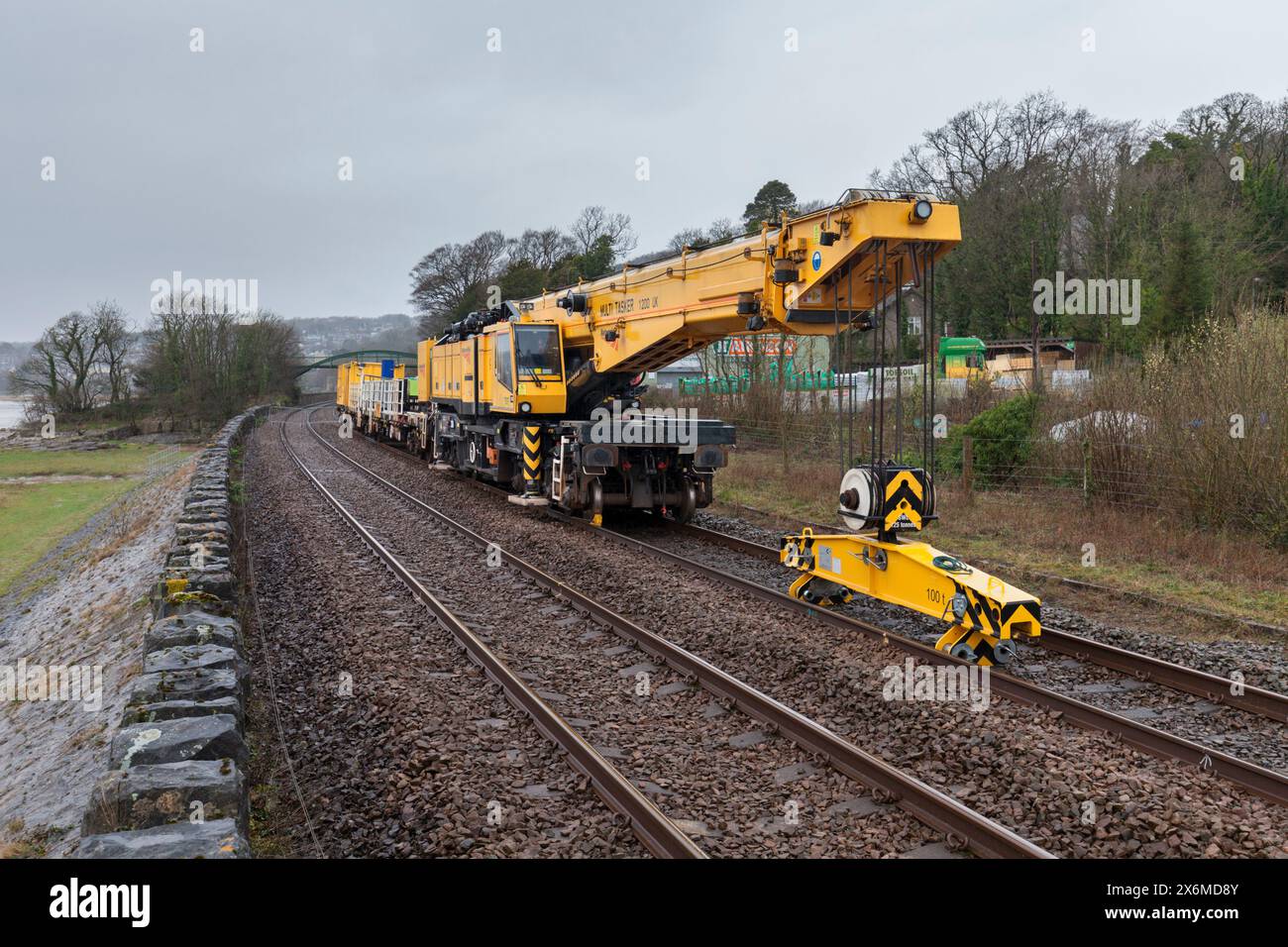 Grange Over Sands train derailment, Network Rail Kirow crane 99 70 9319 ...