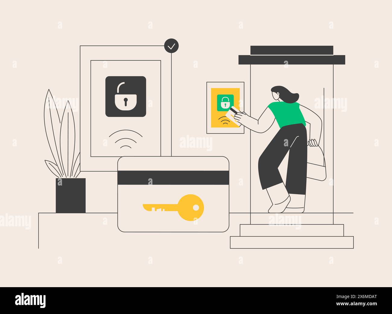 Access Control System Abstract Concept Vector Illustration Stock Vector