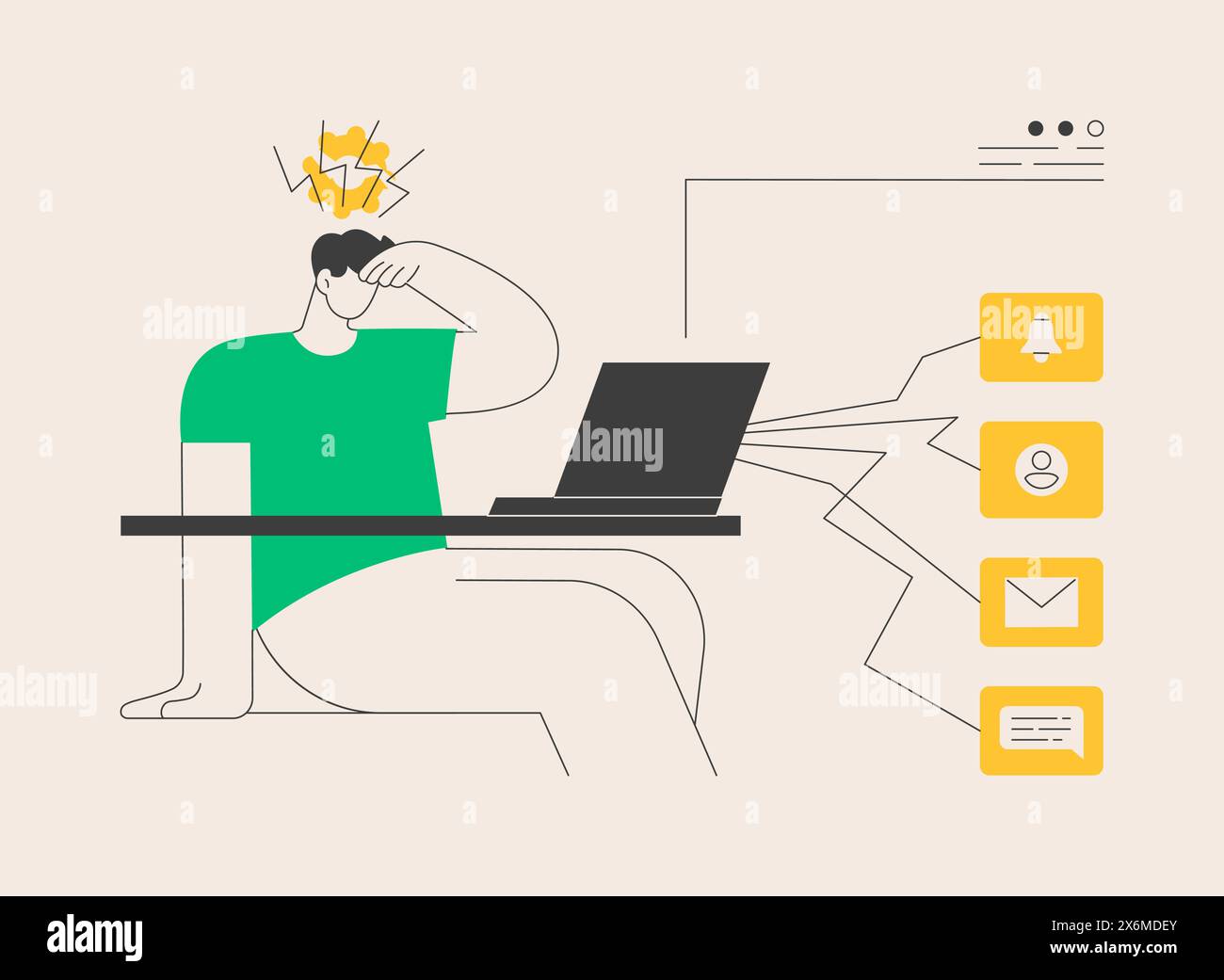 Digital overload abstract concept vector illustration Stock Vector ...