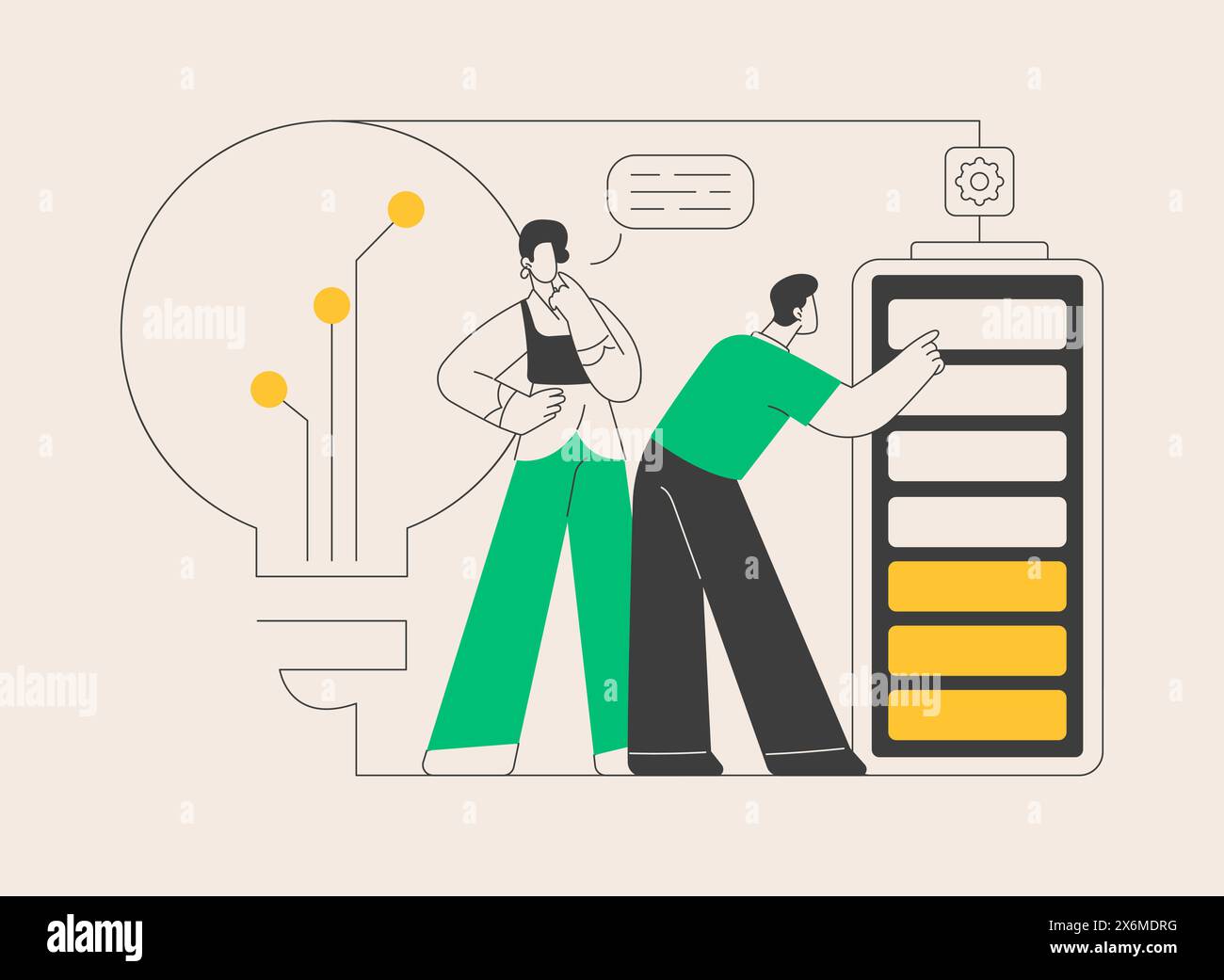 Innovative battery technology abstract concept vector illustration ...