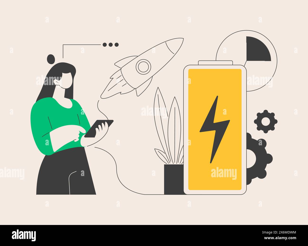 Fast charging technology abstract concept vector illustration Stock ...