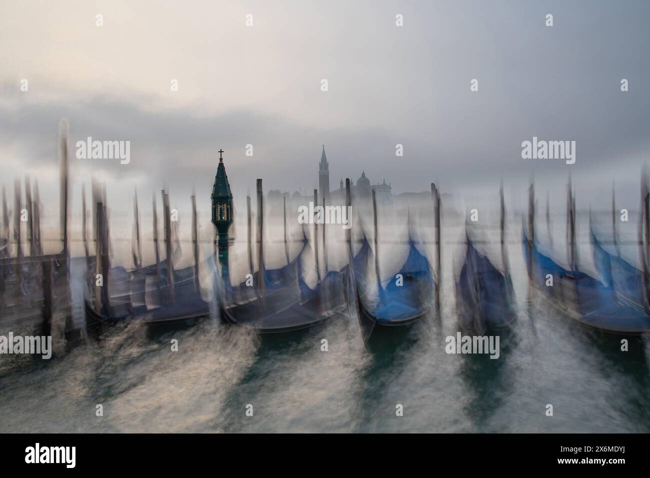 Gondolas in the morning fog of Venice, long exposure, gondola, Grand ...