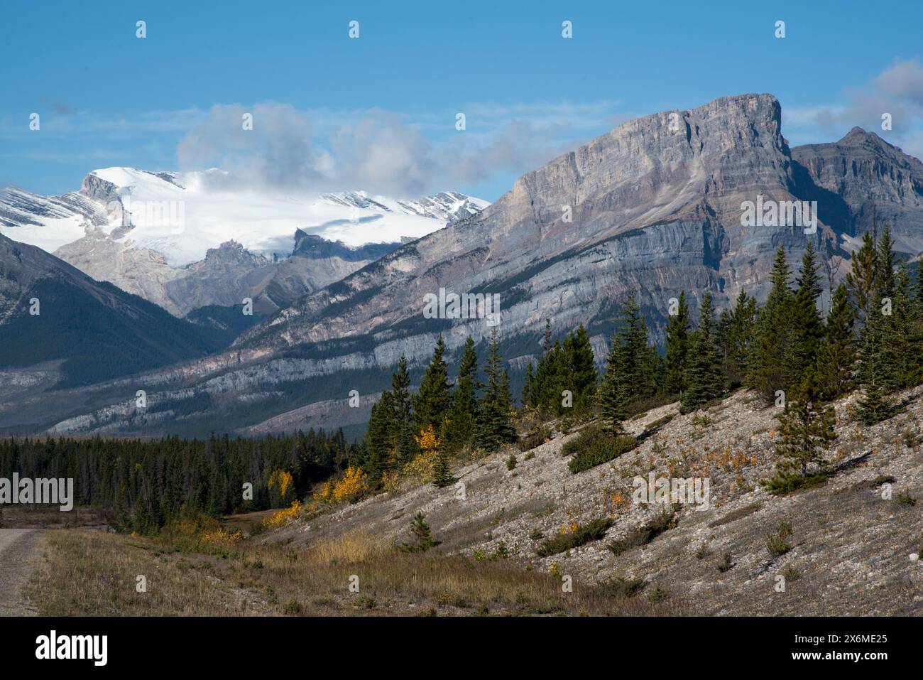 Canadian Rocky Mountains in Banff National Park in Alberta in Canada viewed from North ...